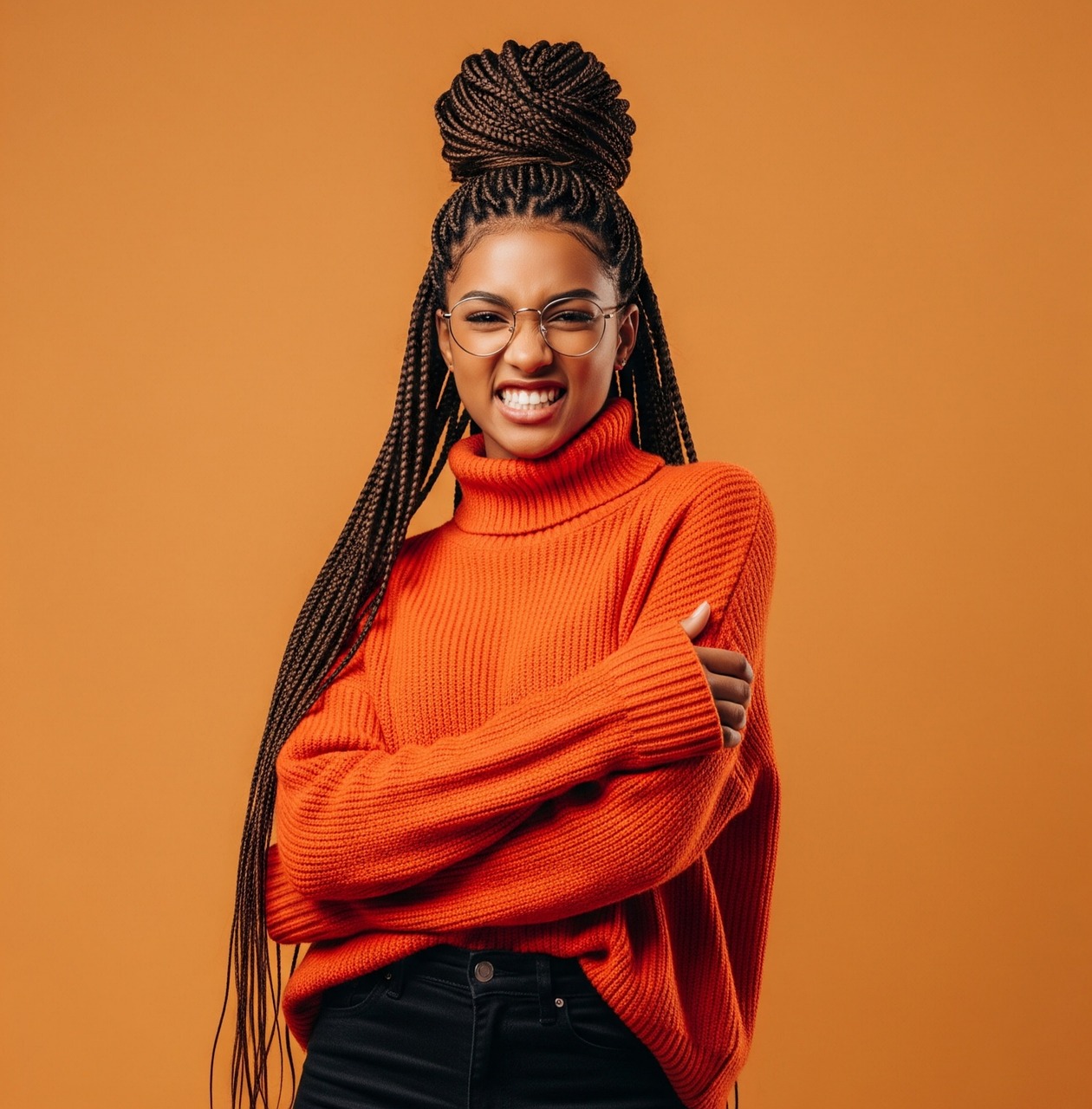 Download Orange Background, Plain Backdrop, Minimal Studio Wall ...
