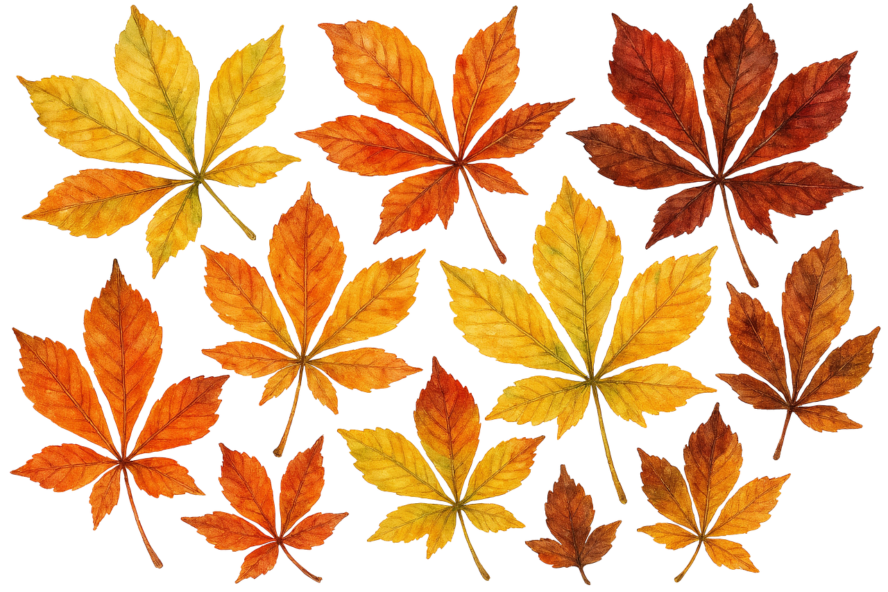 Download Autumn Leaves, Fall Foliage, Watercolors. Royalty-Free Stock ...