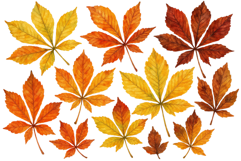 Download Autumn Leaves, Fall Foliage, Watercolors. Royalty-Free Stock ...