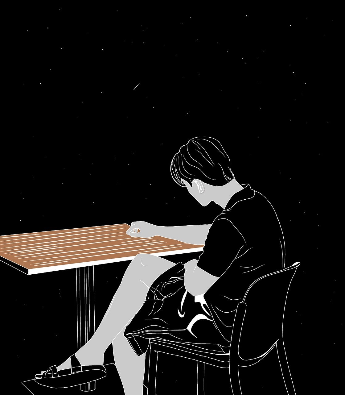 Download Human, Night, Stars. Royalty-Free Stock Illustration Image ...