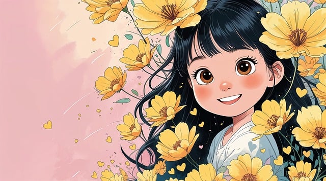 Download Happiness, Innocence, Flowers. Royalty-Free Stock Illustration ...