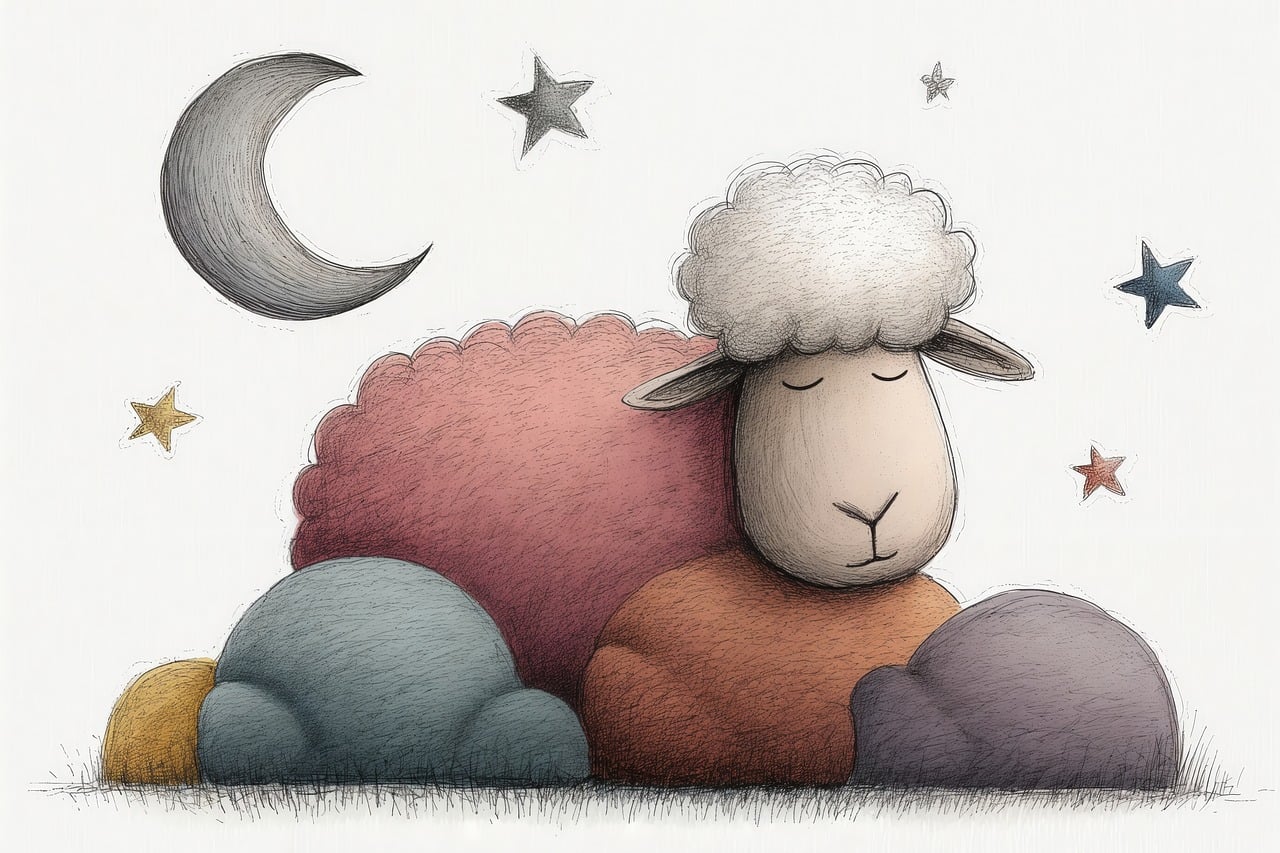 Download Sheep, Sleep, Moon. Royalty-Free Stock Illustration Image ...