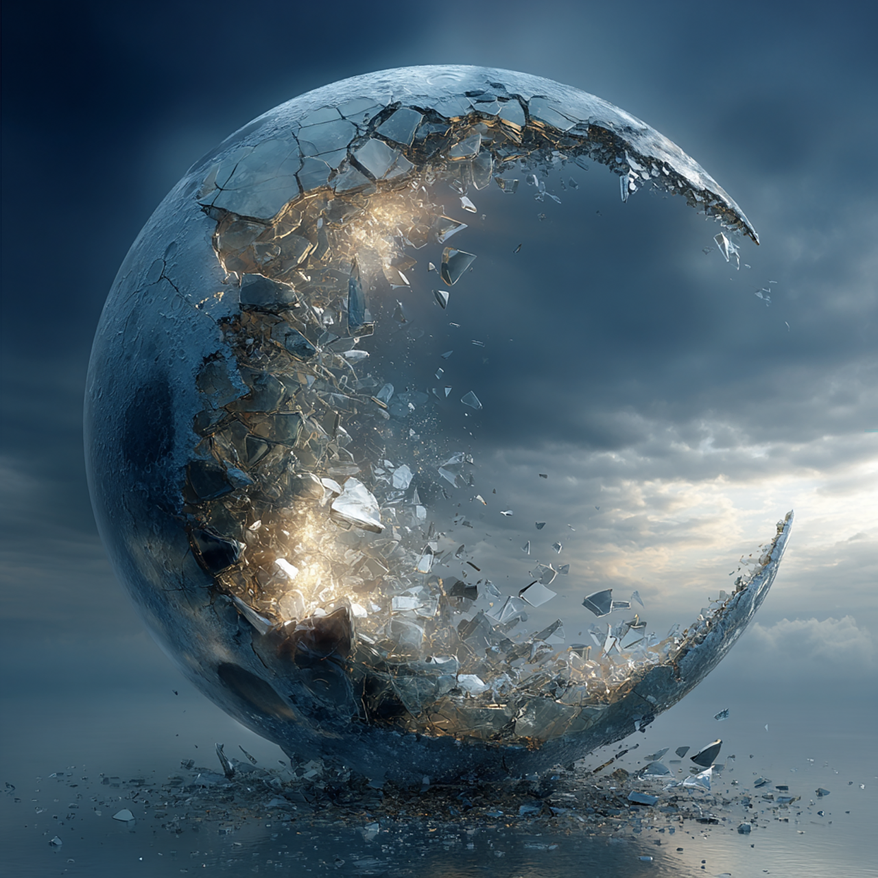 Download Moon, Crescent, Shattered. Royalty-Free Stock Illustration ...