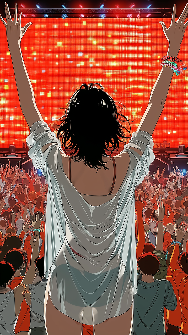 Download Anime Concert, Music Festival, Glowing Stage. Royalty-Free ...