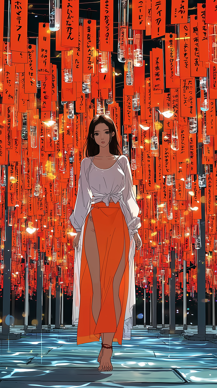 Download Anime Lanterns, Evening Glow, Glowing Lights. Royalty-Free ...