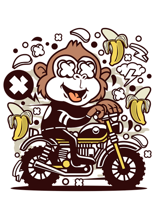 Download Monkey Motocrosser, Moto Monkey, T-Shirt Design. Royalty-Free ...