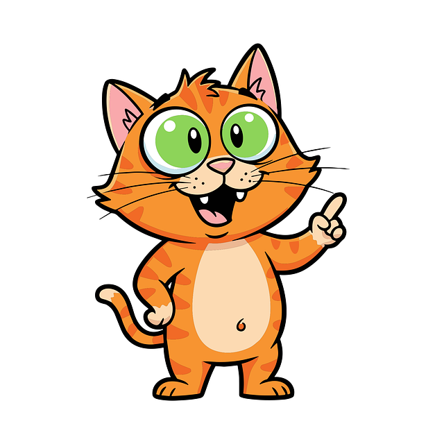 Download Cartoon Cat, Talking Pose, Cute Cat. Royalty-Free Vector ...