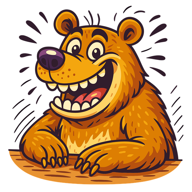 Download Cartoon Bear, Laughing Bear, Happy Expression. Royalty-Free ...