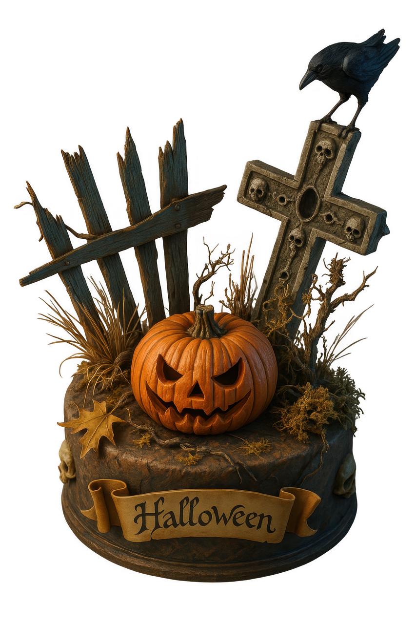 Download Jack O Lantern, Halloween Decor, Graveyard Scene. Royalty-Free ...