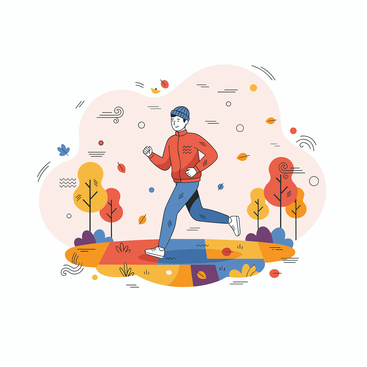 Download Jogging, Fitness, Healthy Lifestyle. Royalty-Free Vector ...