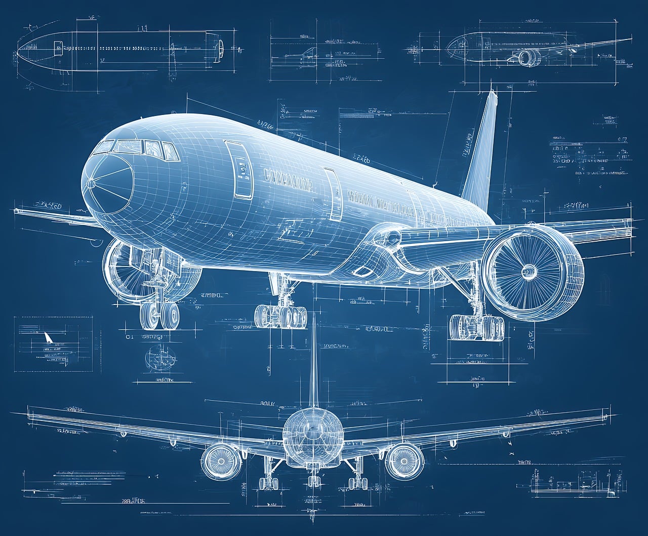 Download Airplane, Blueprint, Schematic. Royalty-Free Stock ...