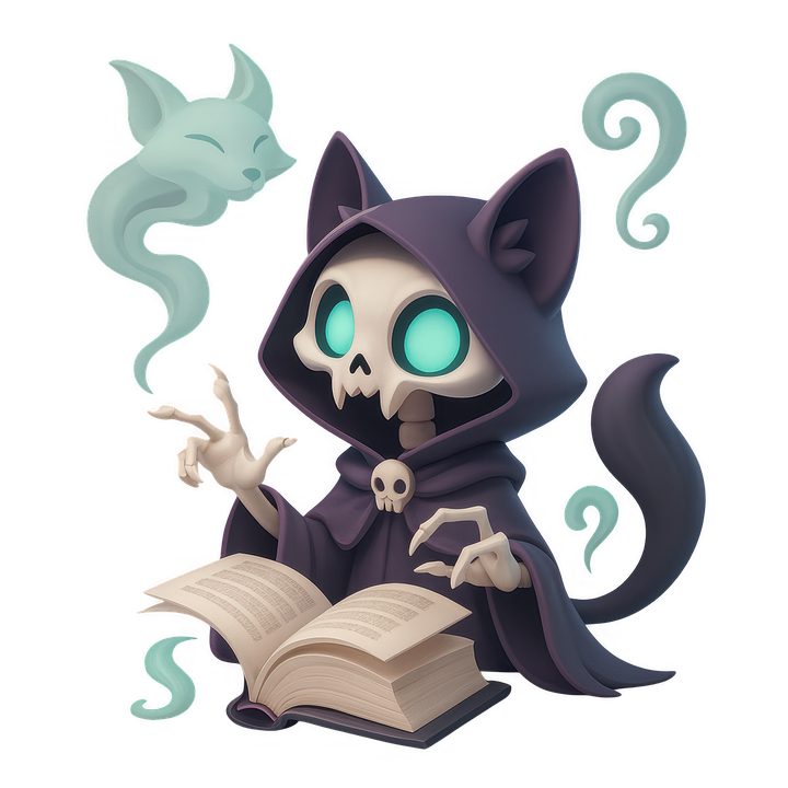 Download Grim Reaper Cat, Skeleton Kitty, Magical Halloween Art ...