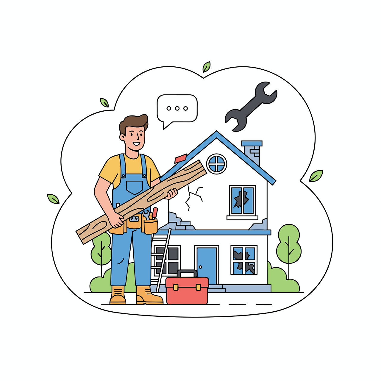 Download Home Repair, Handyman, House Maintenance. Royalty-Free Vector ...
