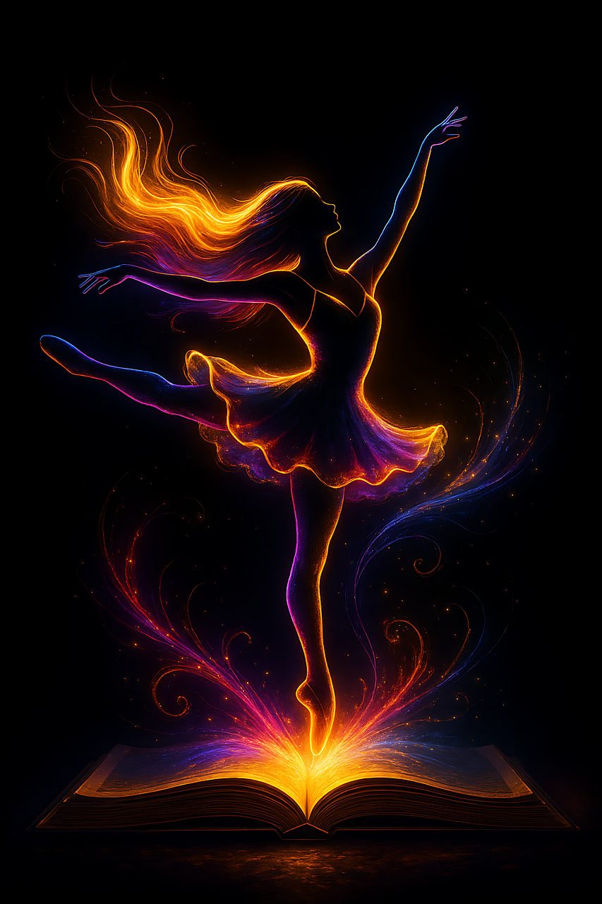 Download Fantasy Ballerina, Glowing Dancer, Neon Art. Royalty-Free ...