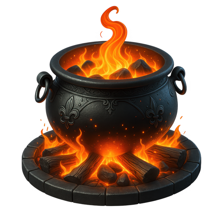Download Witch Cauldron, Magical Cauldron Fire, Dark Fantasy Potion Pot ...