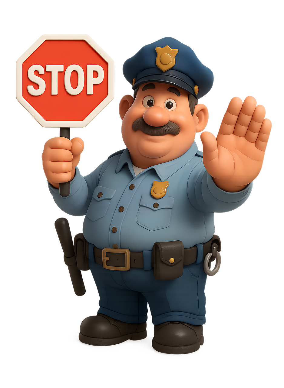 Download Cartoon Police Officer, Stop Sign, Police Uniform. Royalty ...