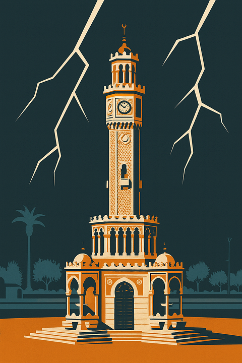 Download Clock Tower, Izmir, Turkey. Royalty-Free Stock Illustration ...