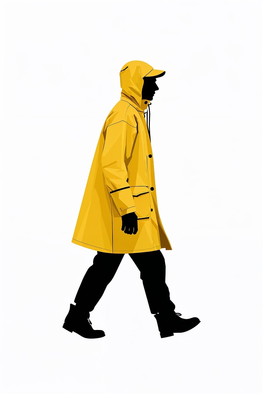 Gele Regenjas Silhouet Wandelen - Gratis afbeelding op Pixabay