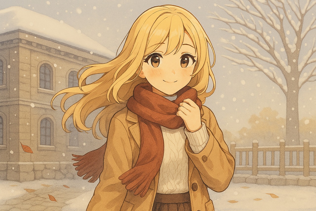 Download Anime Girl, Winter, Snow. Royalty-Free Stock Illustration ...