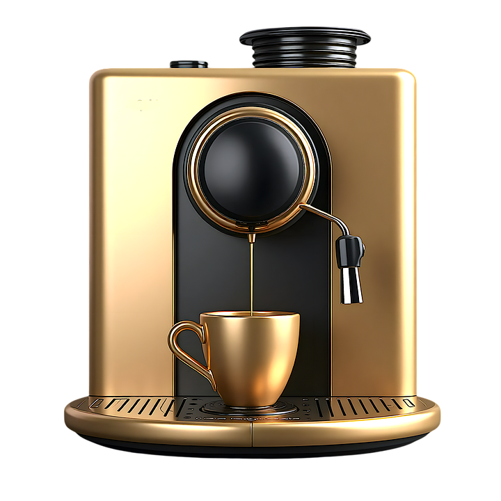 Download Automatic Coffee Maker, Golden, Coffee. Royalty-Free Stock ...