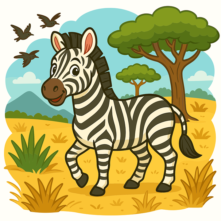 Download Zebra, Cartoon Zebra, African Animal. Royalty-Free Vector ...