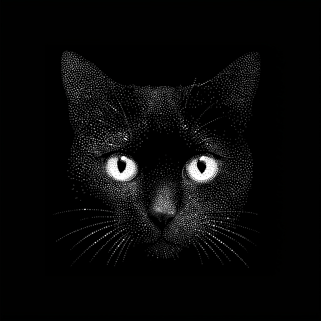 Download Black Cat, Cat Illustration, Stippling Drawing. Royalty-Free ...