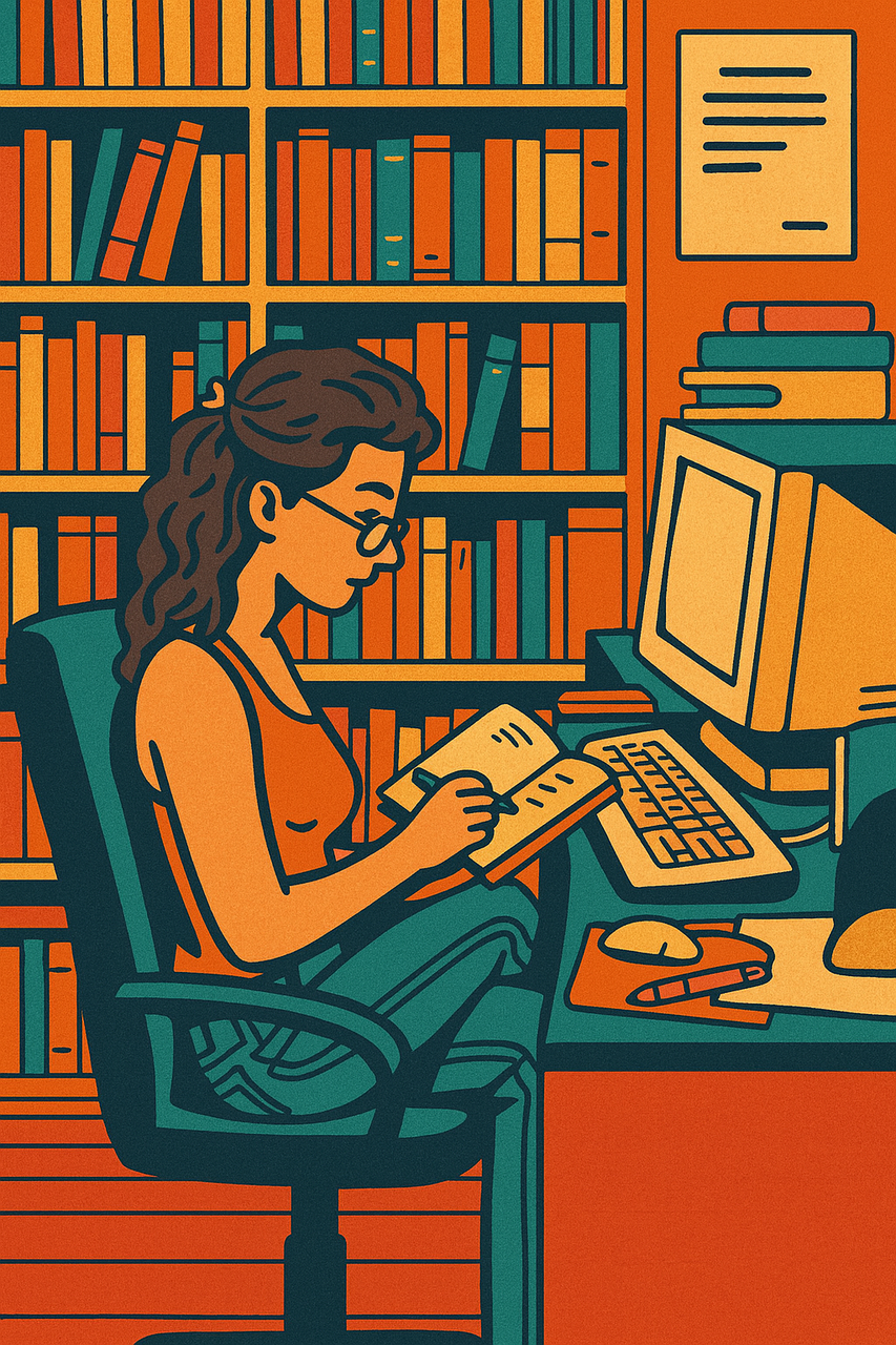 Download Woman Reading, Library, Books. Royalty-Free Stock Illustration ...