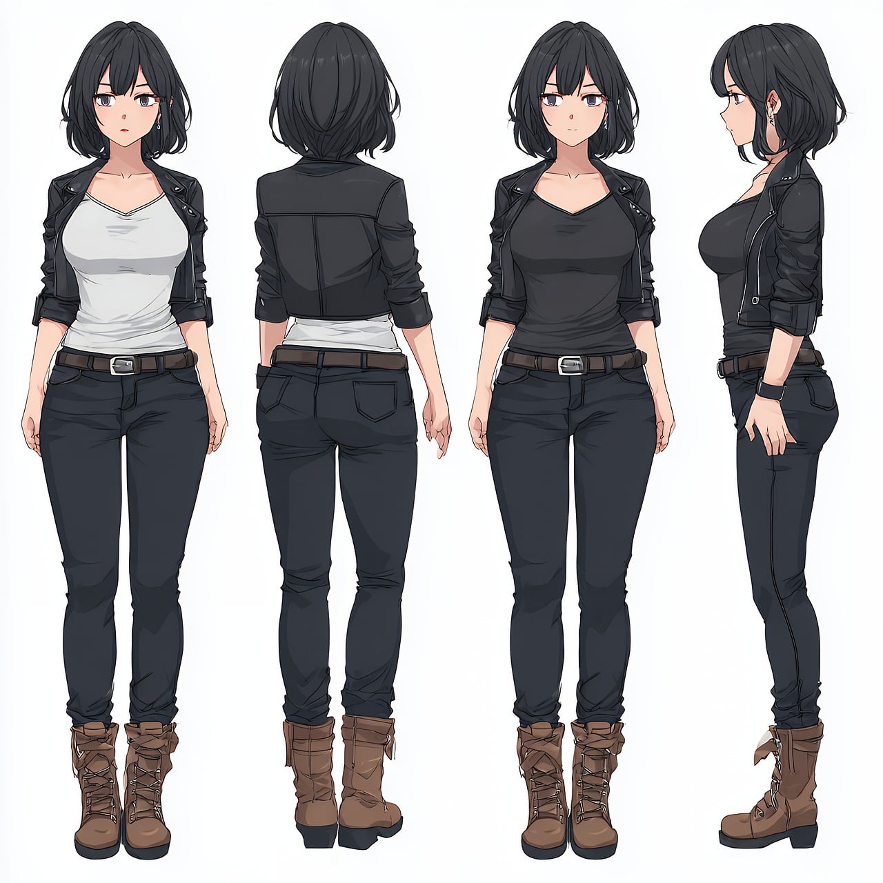 Download Anime Character Turnaround Royalty Free Stock Illustration