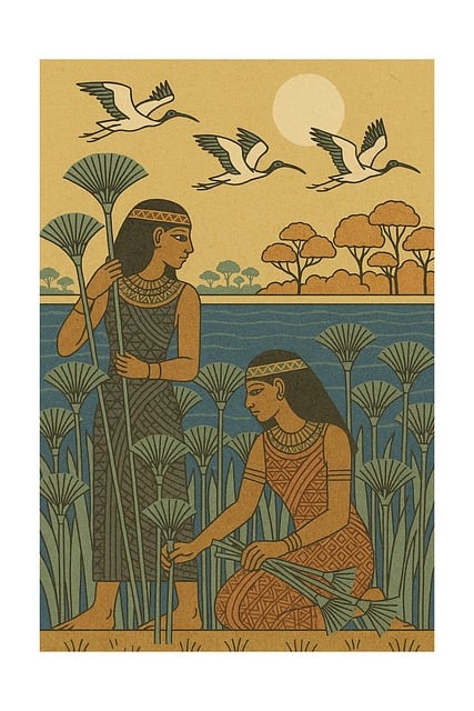 Download Ancient Egypt, Egyptian Art, Papyrus. Royalty-Free Vector ...