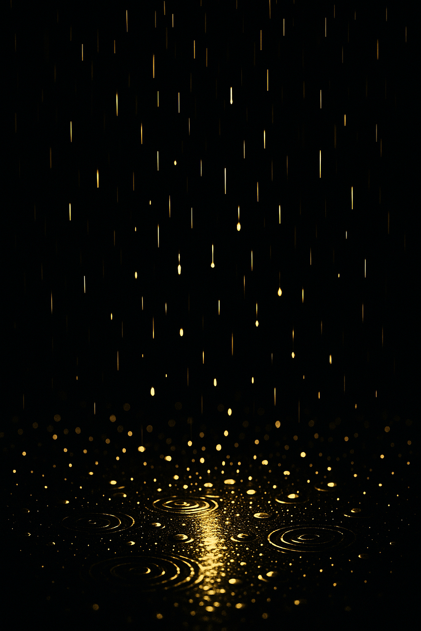 Download Gold Rain, Golden Raindrops, Night Rain. Royalty-Free Stock ...