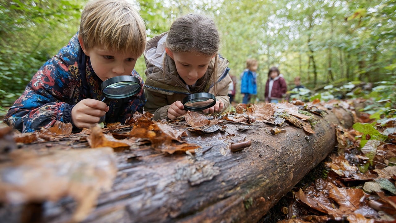 Download Kids, Exploring, Magnifying Glass. Royalty-Free Stock ...