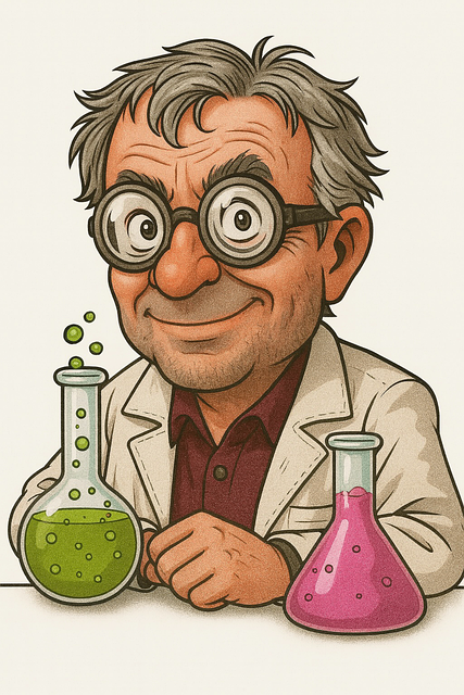 Download Cartoon Scientist, Mad Scientist, Chemistry Lab. Royalty-Free ...