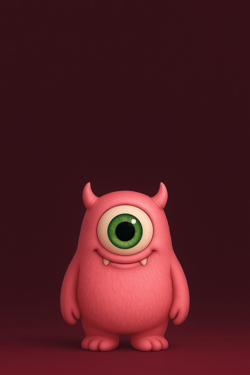 Download Pink Monster, Cute Creature, 3D Illustration. Royalty-Free ...