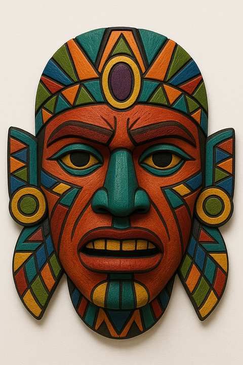 Topeng Aztec Patung Berwarna-Warni - Gambar gratis di Pixabay