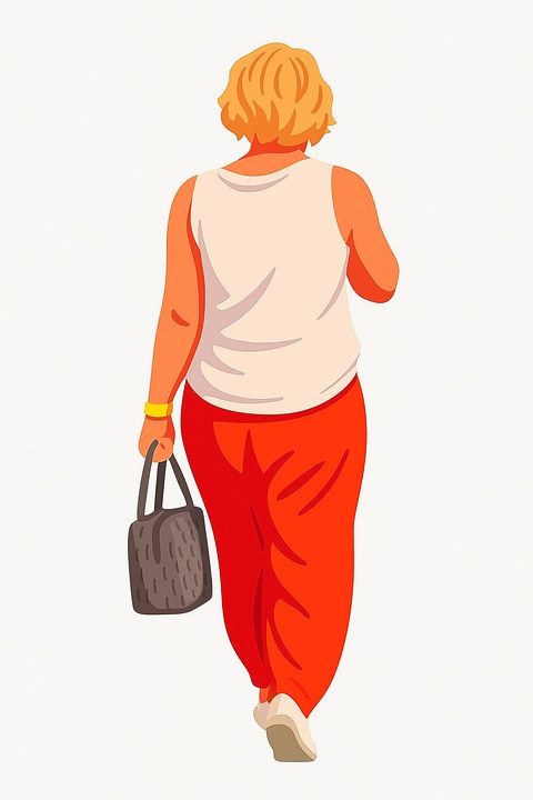 Download Woman, Walking, Back View. Royalty-Free Stock Illustration ...