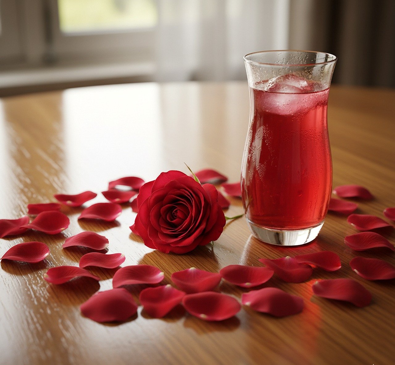 Download Rose Flower, Rose Sharbat, Sharbat Glass. Royalty-Free Stock ...