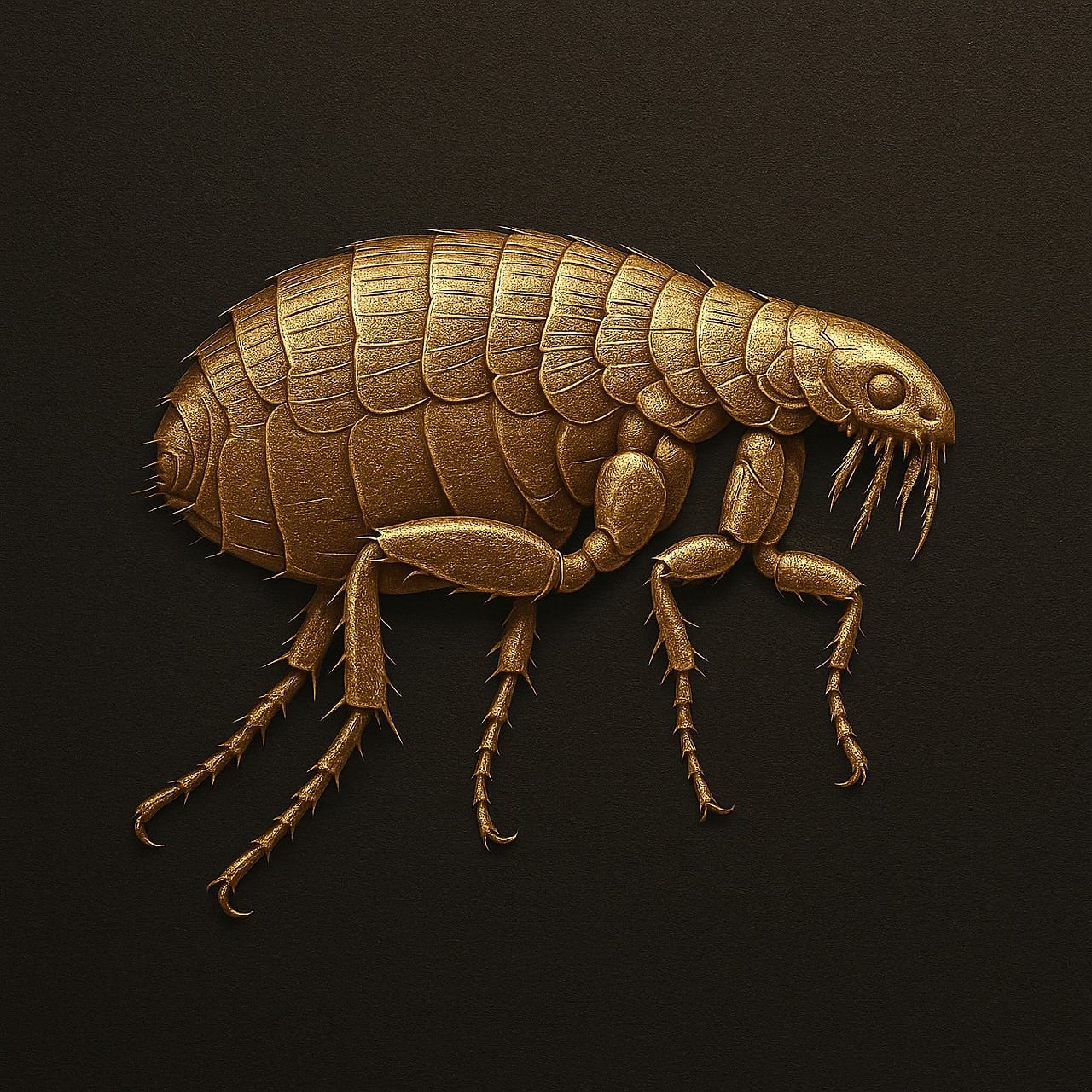 Download Gold Flea, 3D Illustration, Metallic Insect. Royalty-Free ...