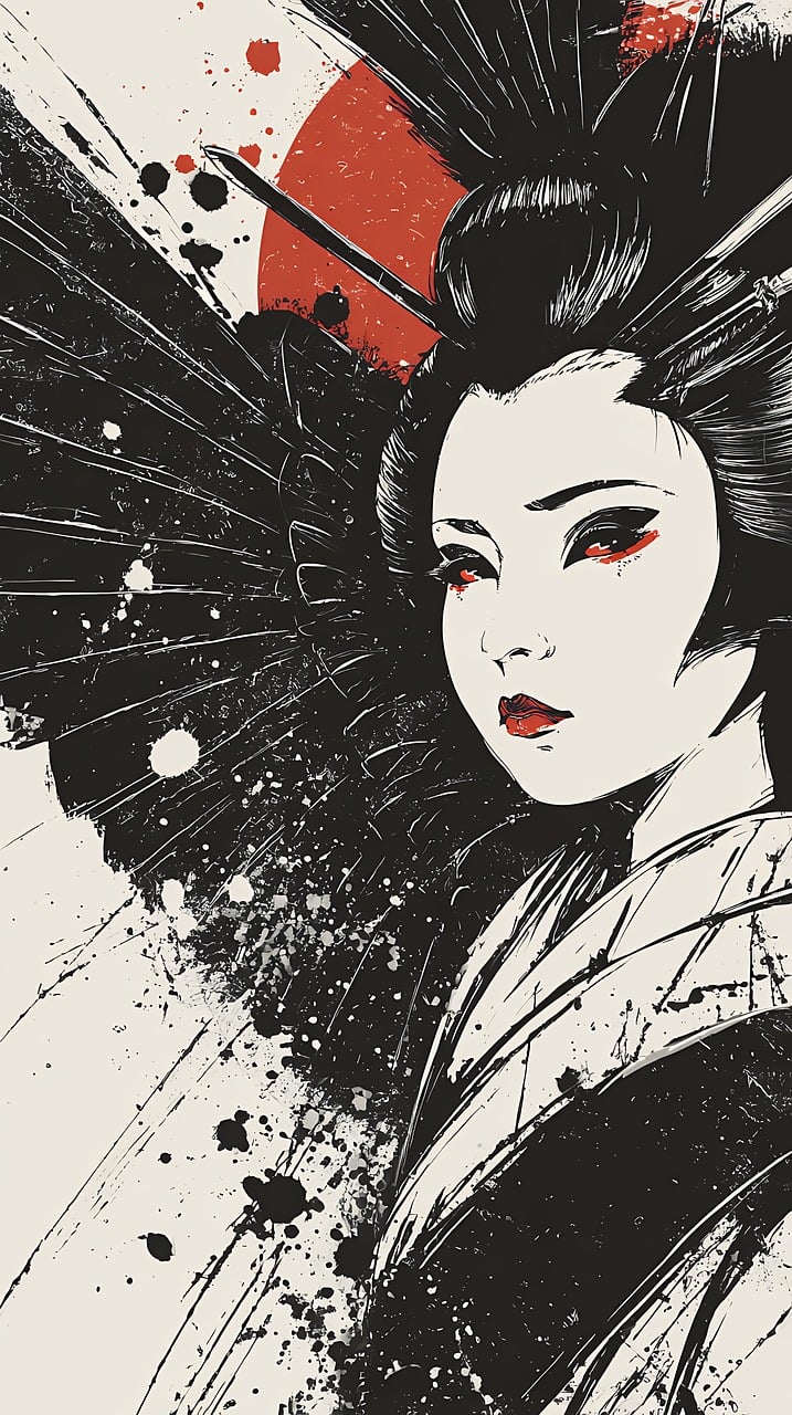 Download Geisha, Ink, Japanese. Royalty-Free Stock Illustration Image ...