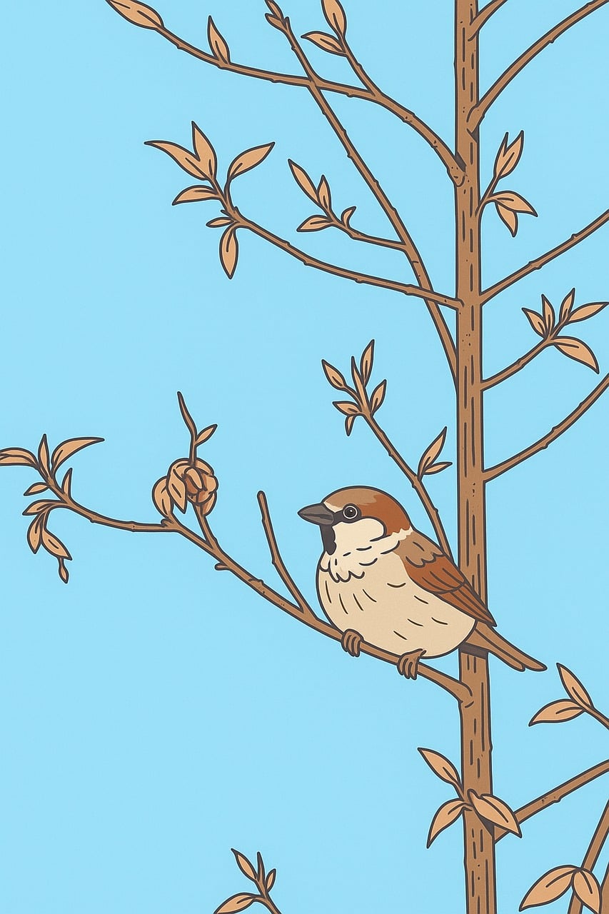 Download Sparrow, Bird Illustration, Minimalist Art. Royalty-Free Stock ...