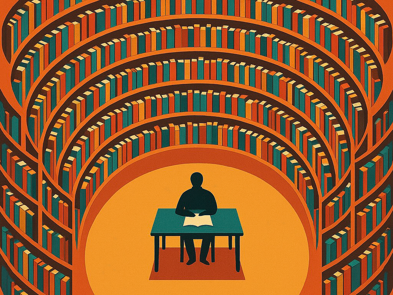 Download Minimalist, Cylindrical Library, Top View. Royalty-Free Stock ...