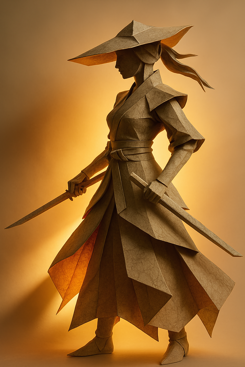 Download Origami, Samurai, Woman. Royalty-Free Stock Illustration Image ...
