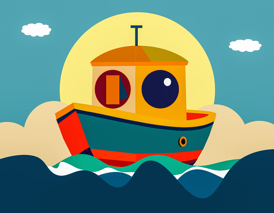 Download Abstract Boat, Ocean, Boat. Royalty-Free Stock Illustration ...