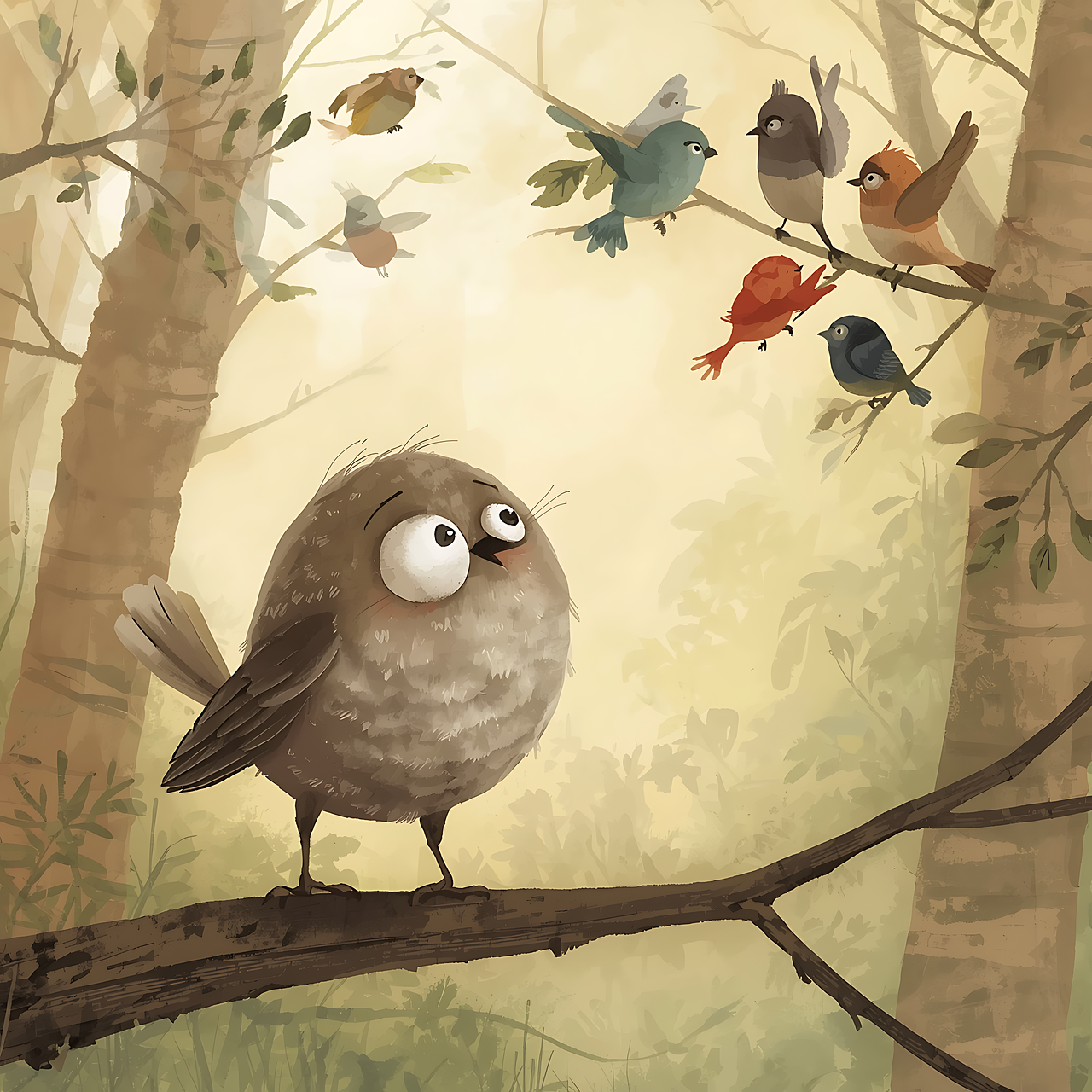 Download Bird Art, Children'S Book Art, Cute Bird Illustration. Royalty ...
