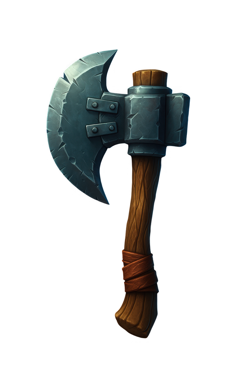 Download Battle Axe, Fantasy Weapon, Cartoon Axe. Royalty-Free Stock ...