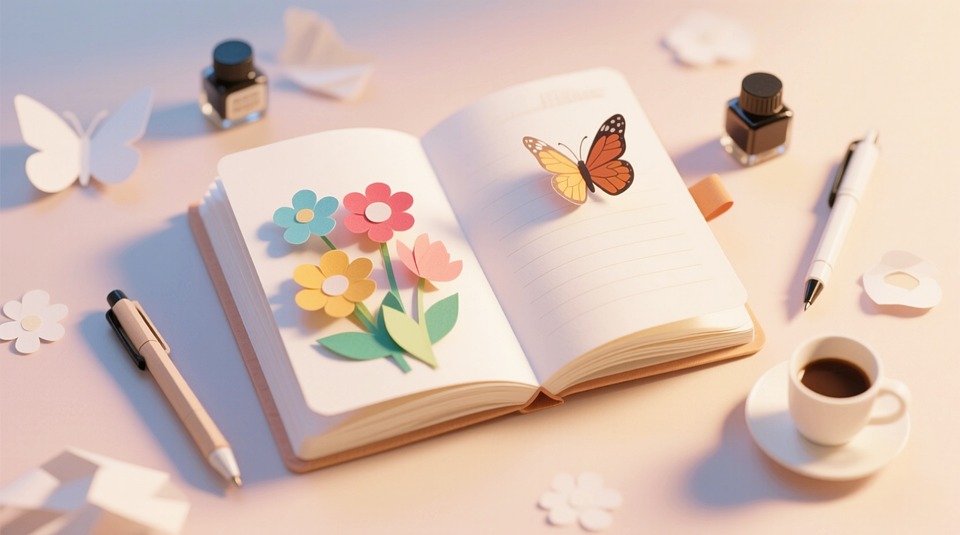 Download Note, Diary, Flowers. Royalty-Free Stock Illustration Image ...