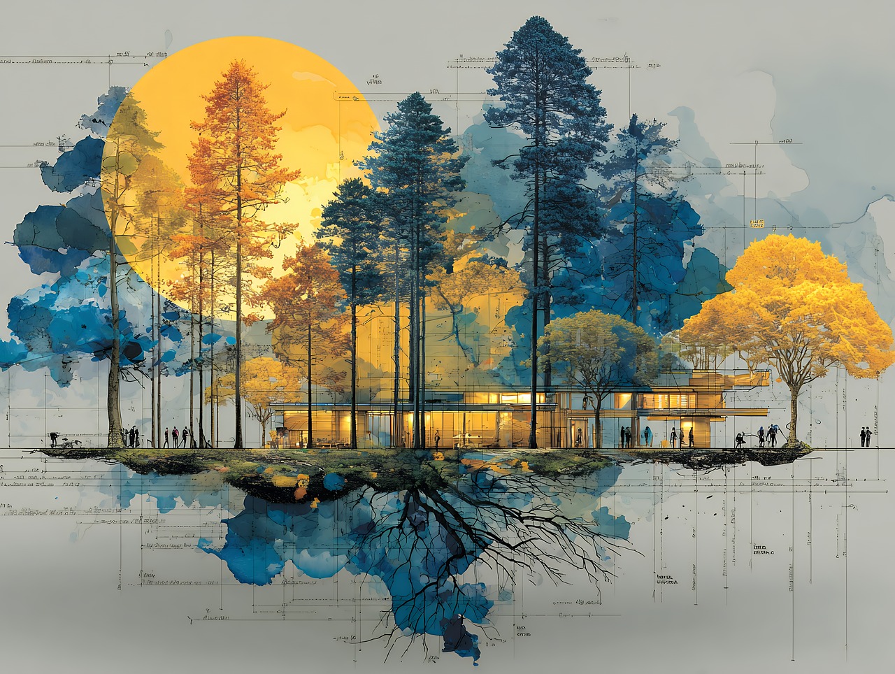 Download Trees, Building, Sunset. Royalty-Free Stock Illustration Image ...