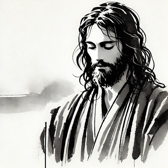 Download Ink Jesus, Monochrome Christ, Ink Messiah. Royalty-Free Stock ...