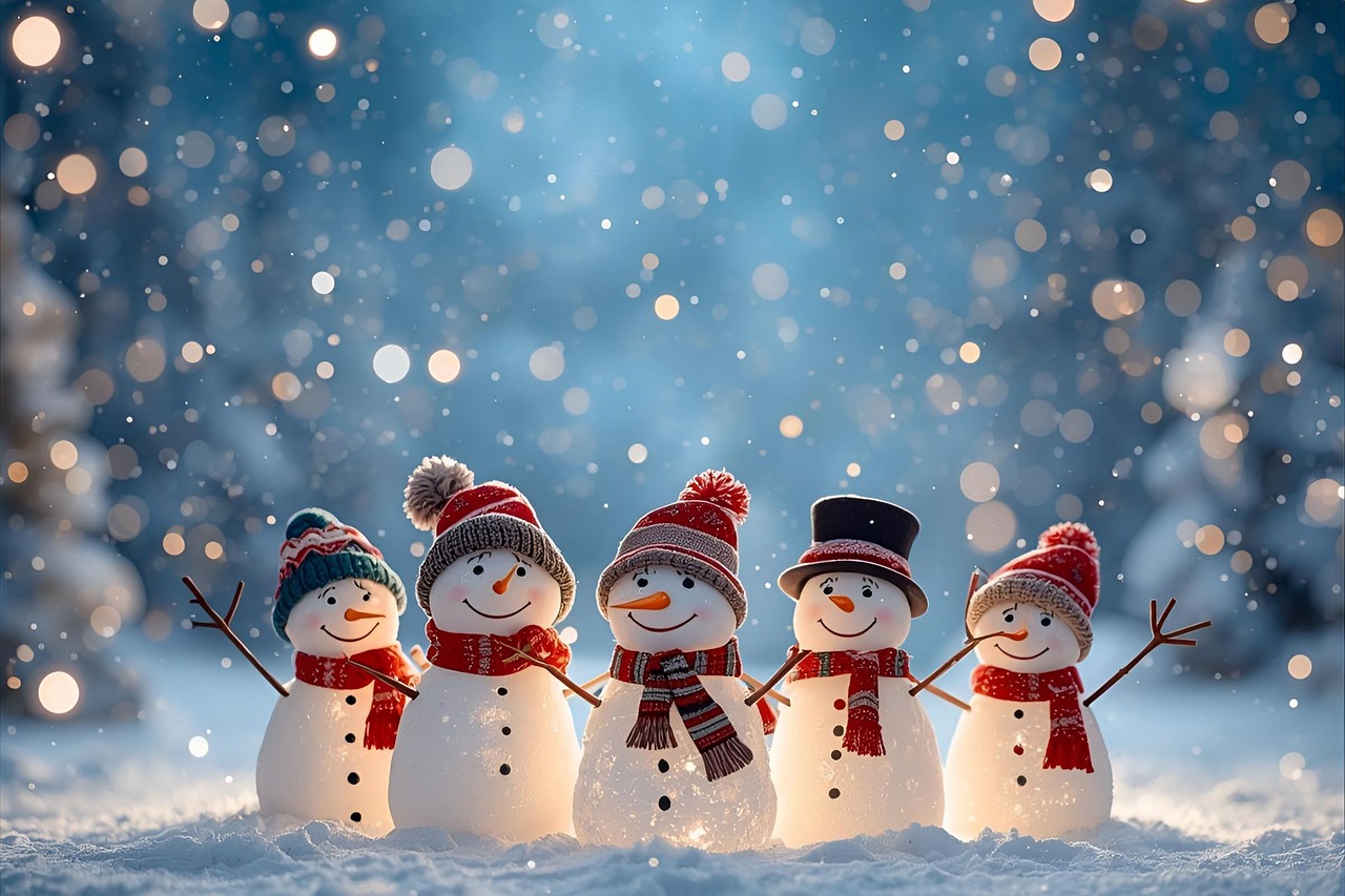 Download Snowmen, Winter Landscape, Merry Christmas. Royalty-Free Stock ...