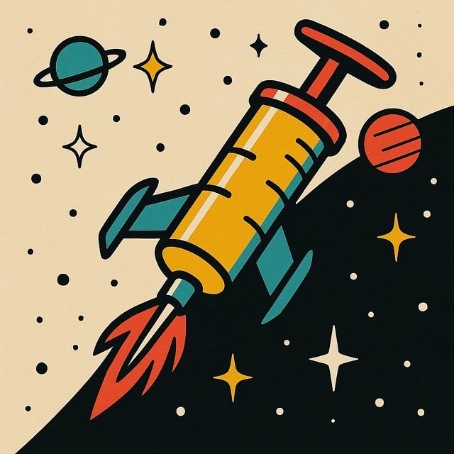 Download Syringe Spaceship, Minimalist Illustration, Comic Style ...