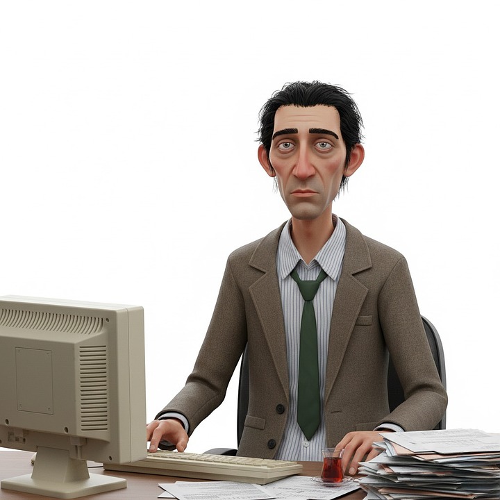 Download Office Clerk, Government Worker, Bureaucrat Desk. Royalty-Free ...